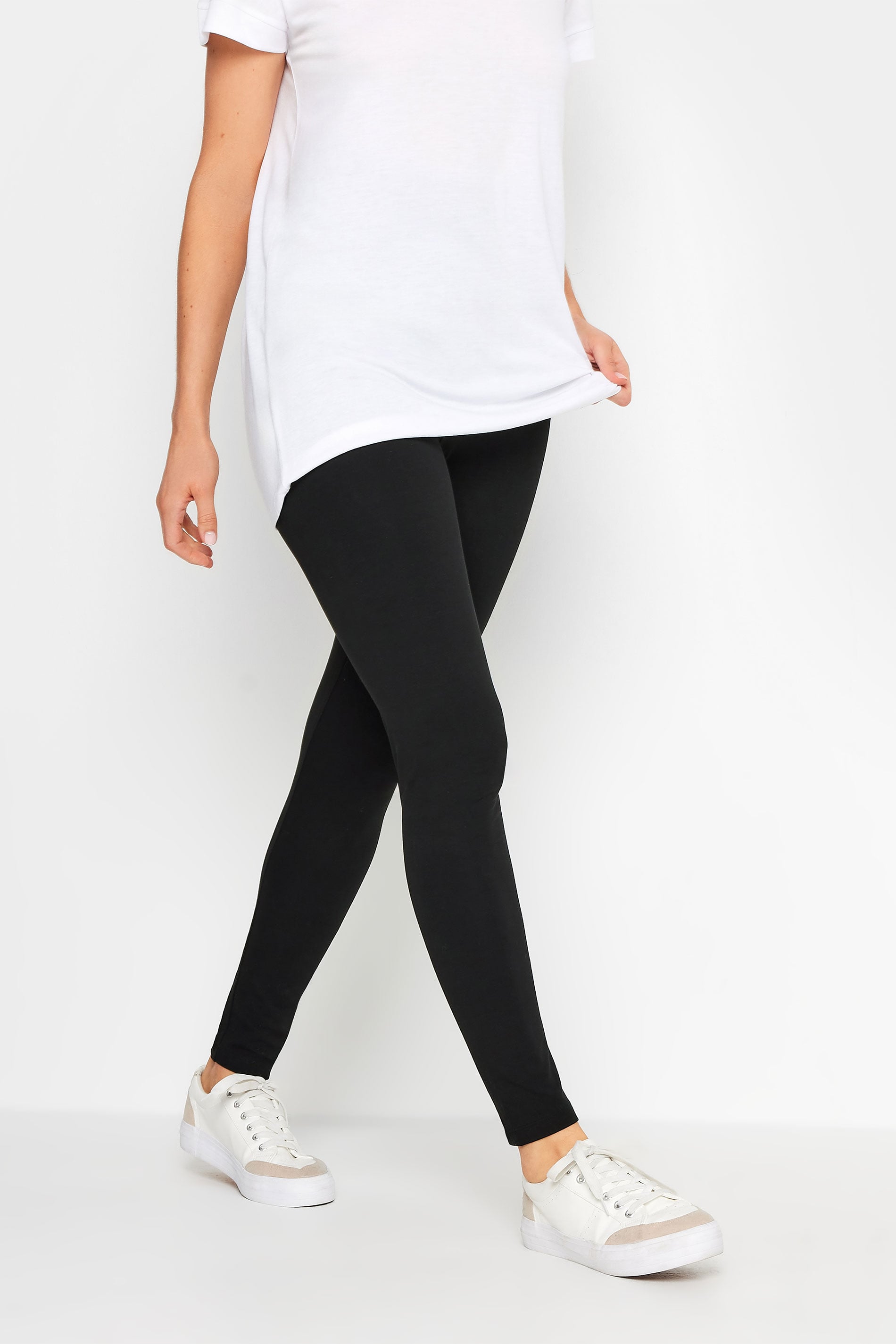 LTS Tall Black Fold Over Leggings | Long Tall Sally