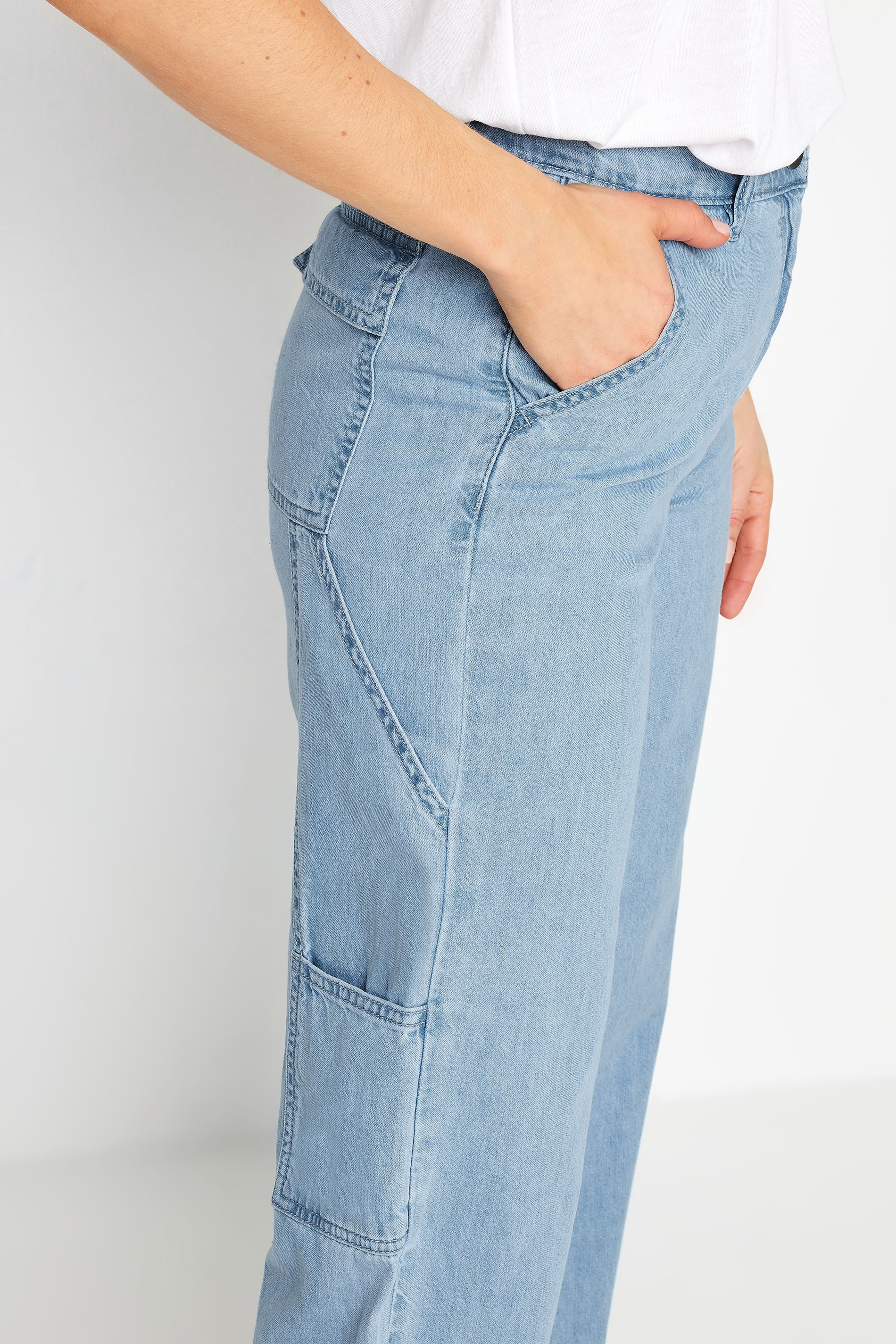 LTS Tall Women's Blue Carpenter Style Wide Leg Jeans | Long Tall Sally