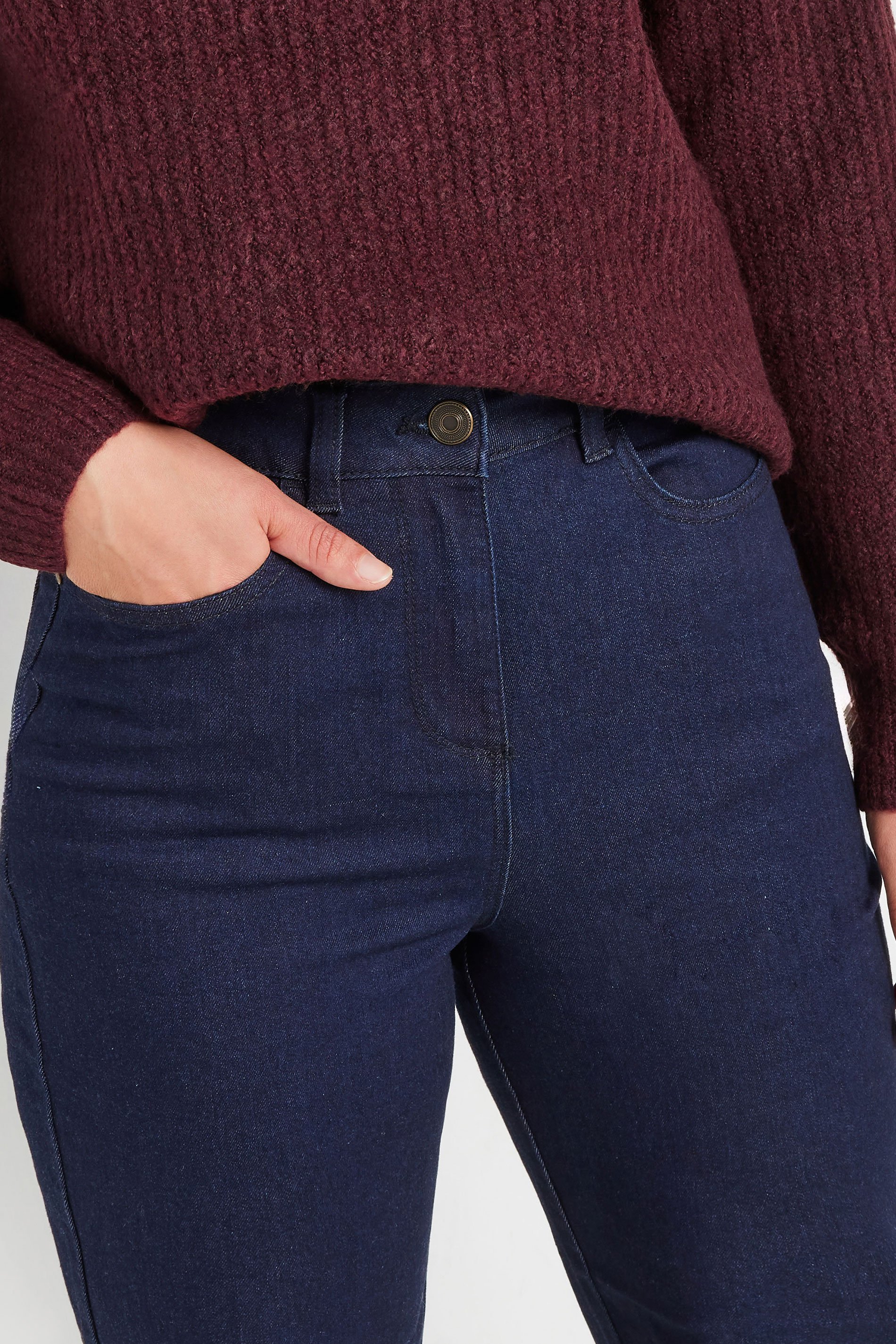 LTS Tall Women's Dark Indigo Blue Wide Leg Jeans | Long Tall Sally