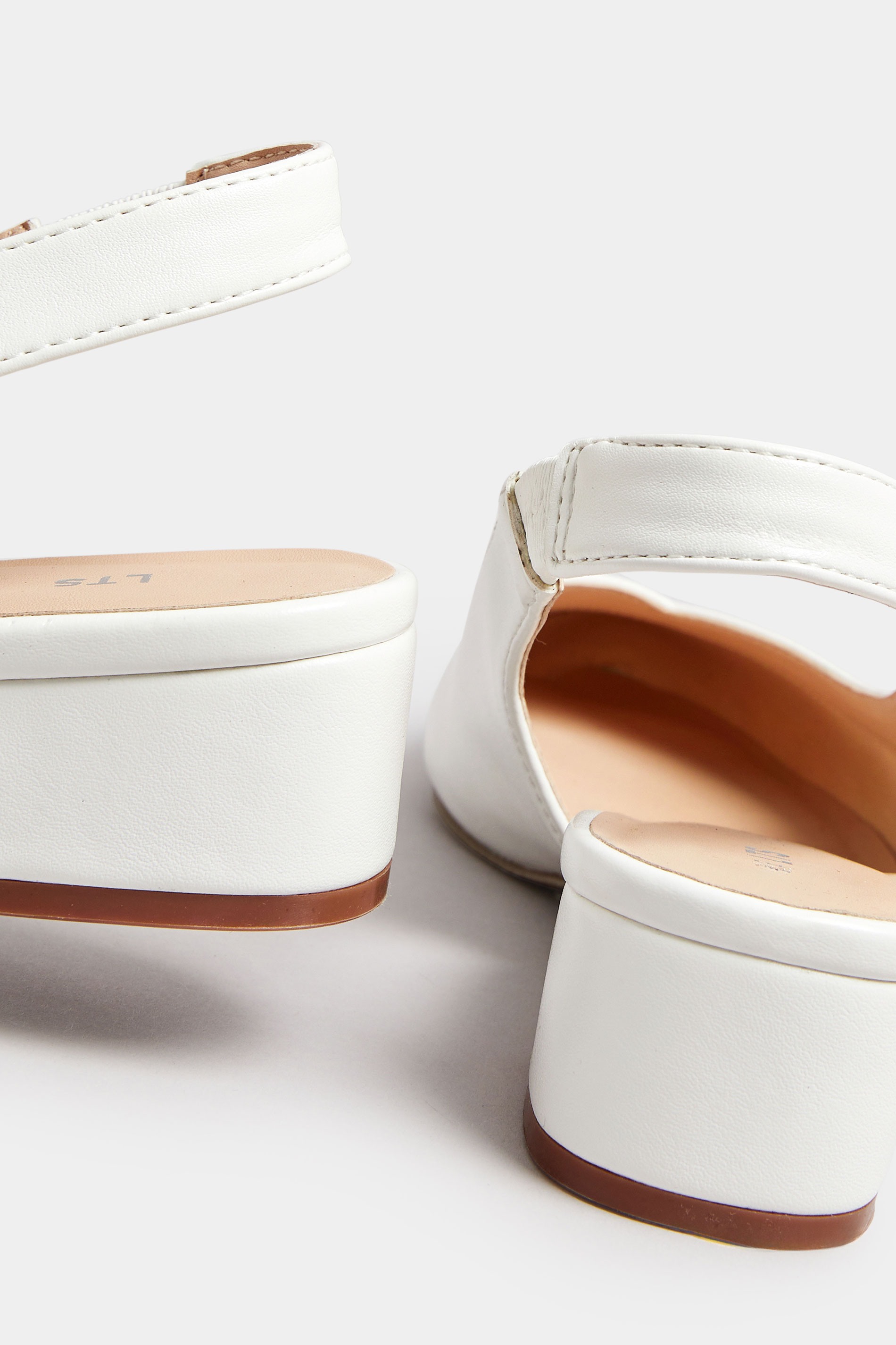 LTS White Faux Suede Slingback Point Heels In Standard Fit | Long Tall ...