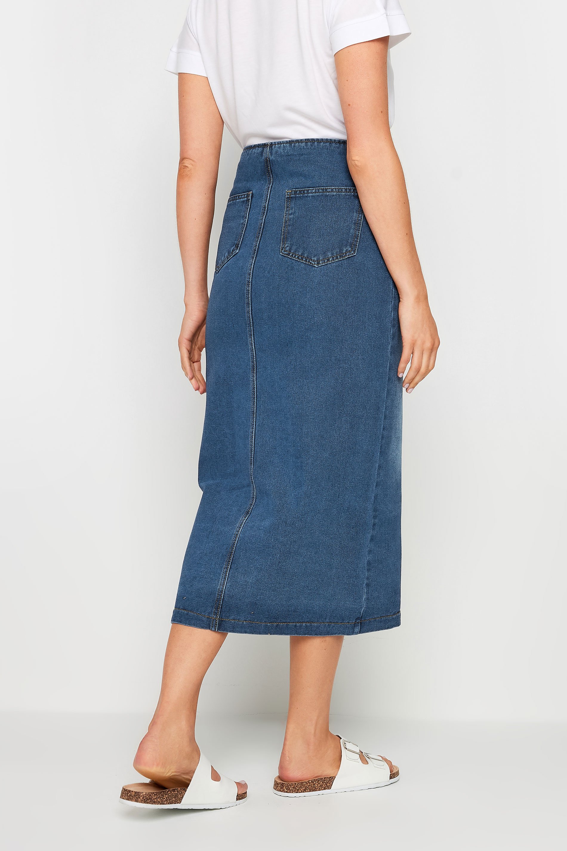 LTS Tall Blue Full Zip Denim Skirt | Long Tall Sally
