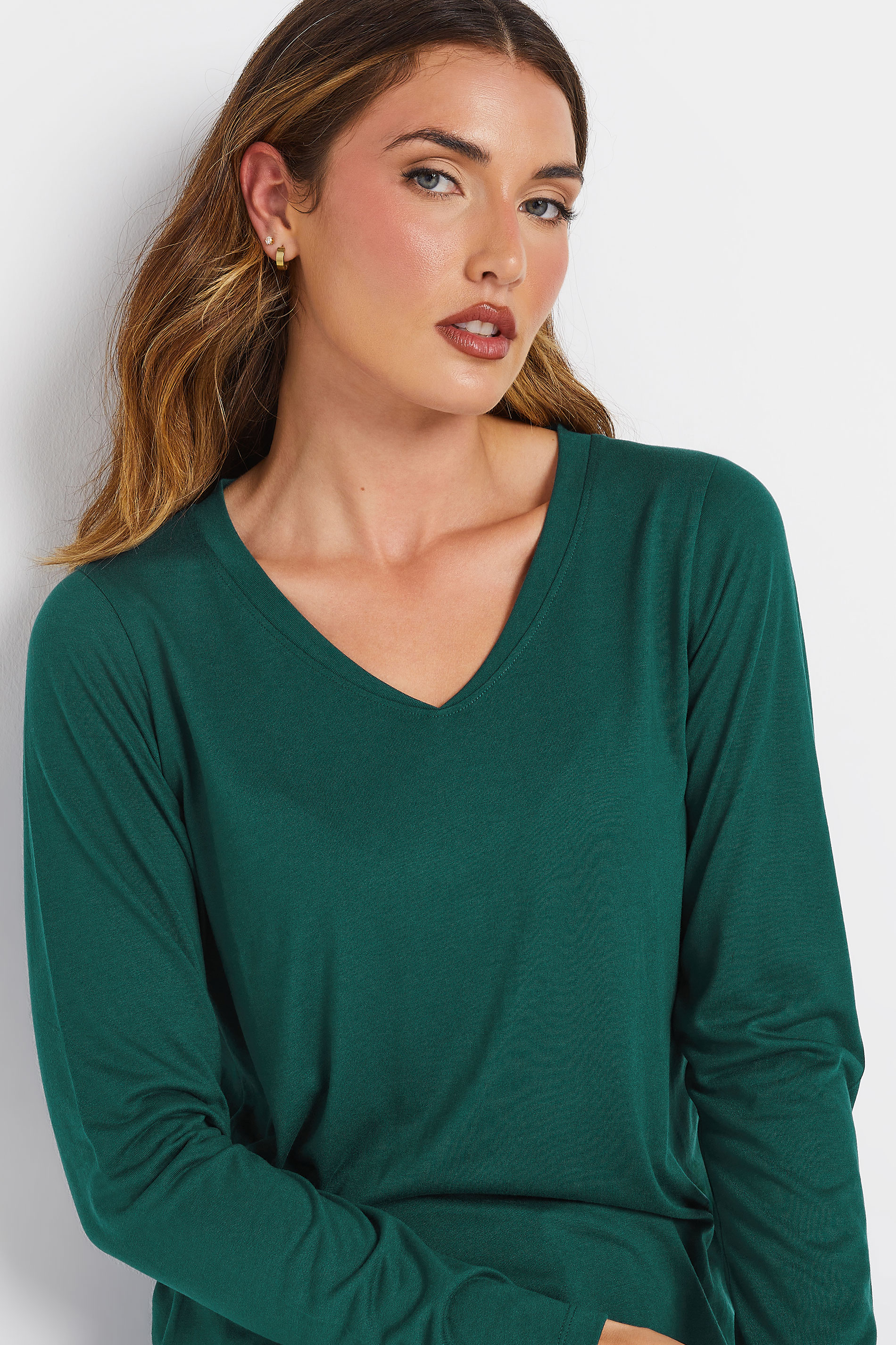LTS PREMIUM Tall 2 PACK Burgundy Red & Green V-Neck Tops | Long Tall Sally