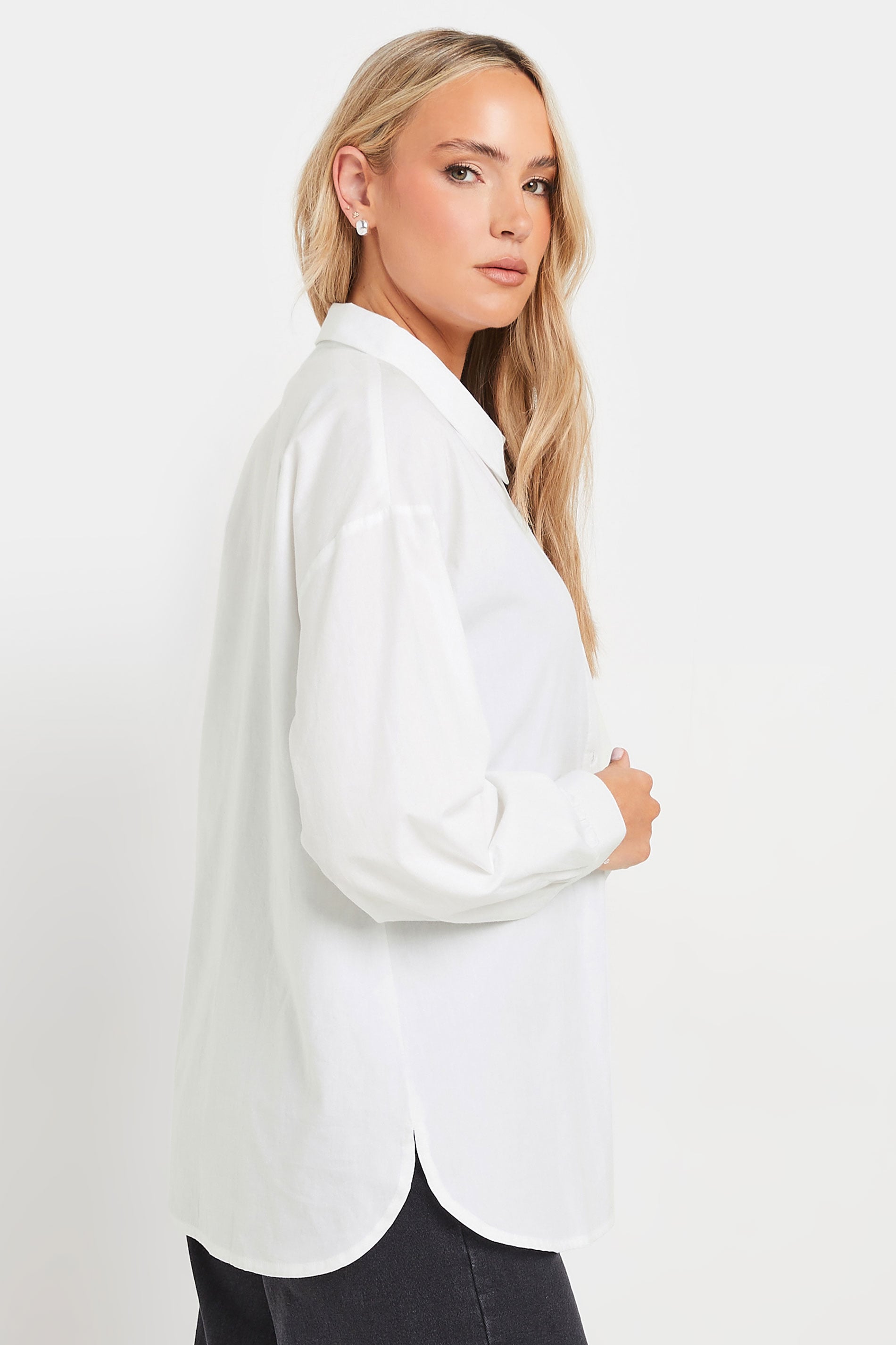 LTS Tall White Plain Cotton Shirt | Long Tall Sally