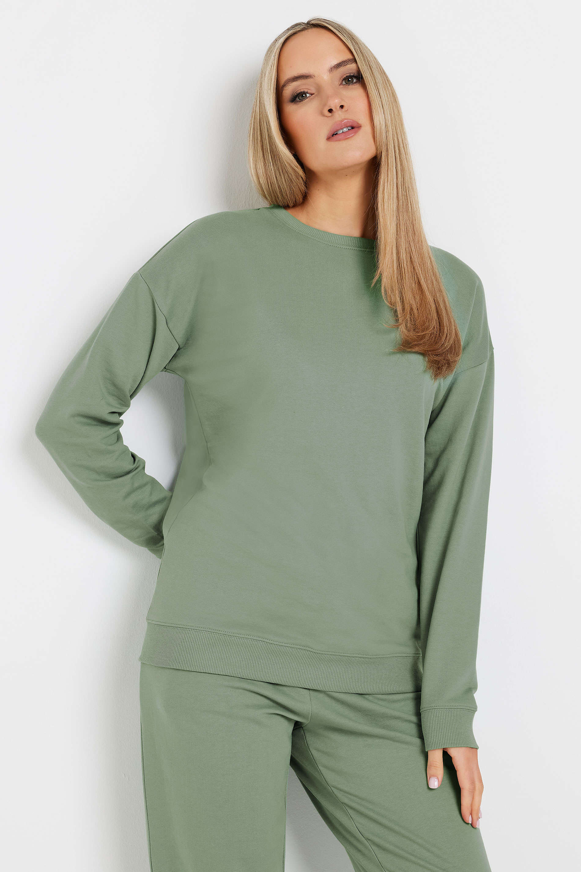 LTS Tall Sage Green Crew Neck Sweatshirt | Long Tall Sally