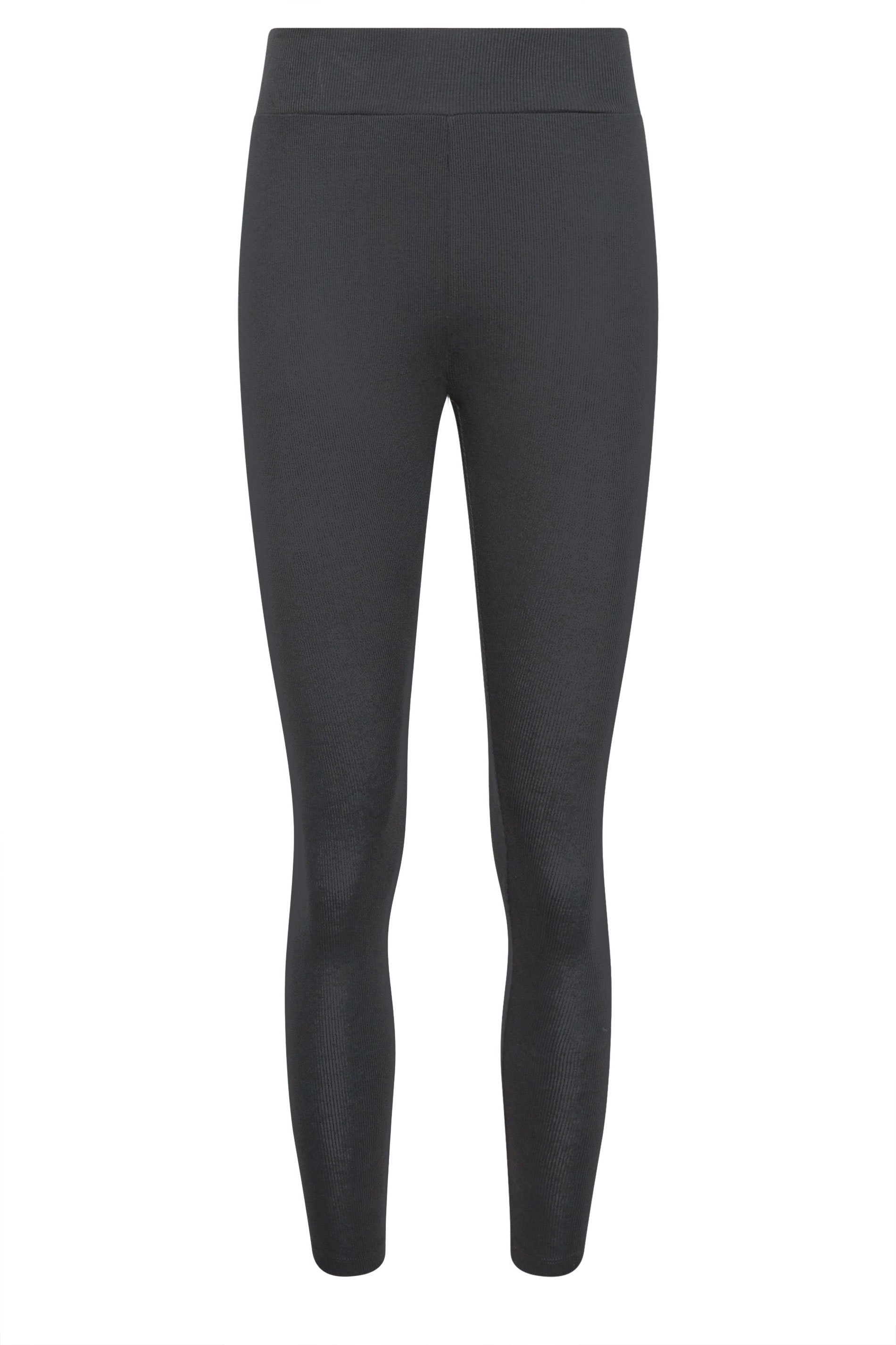 LTS Tall Women s Charcoal Grey High Waisted Ribbed Leggings Long Tall Sally
