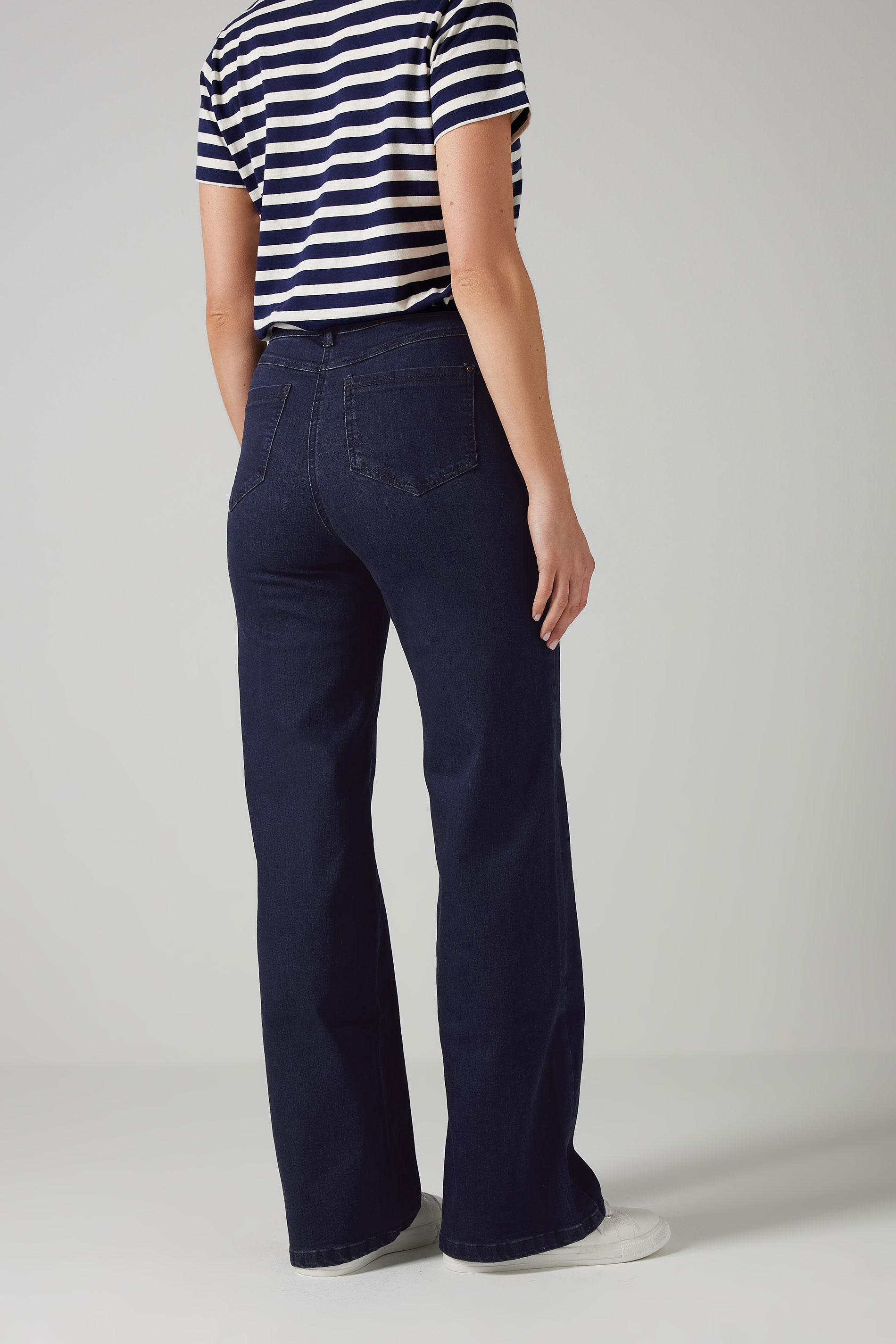 LTS Tall Women's Dark Indigo Blue Wide Leg Jeans | Long Tall Sally